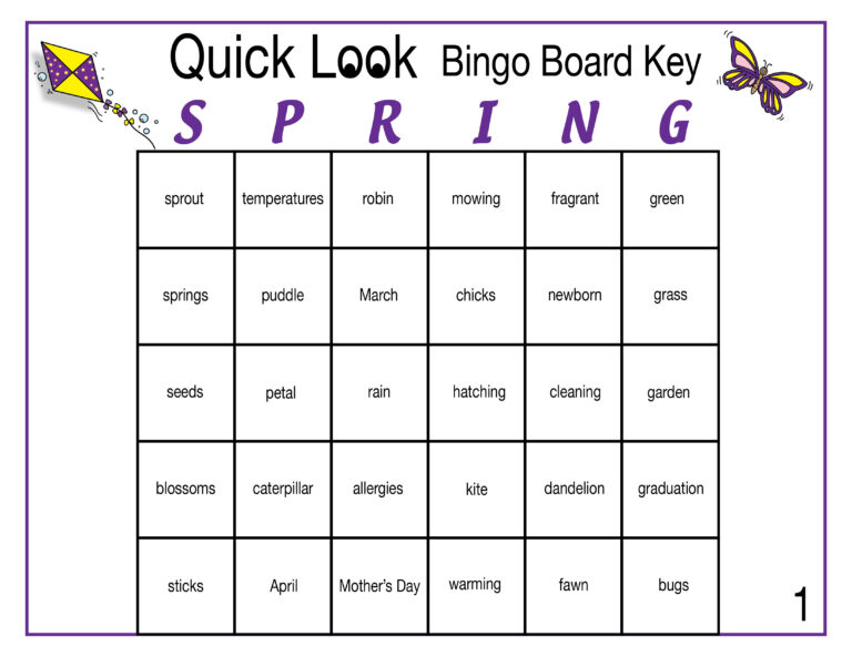 Spring Bingo Vocabulary Game (25 Boards) - Made By Teachers