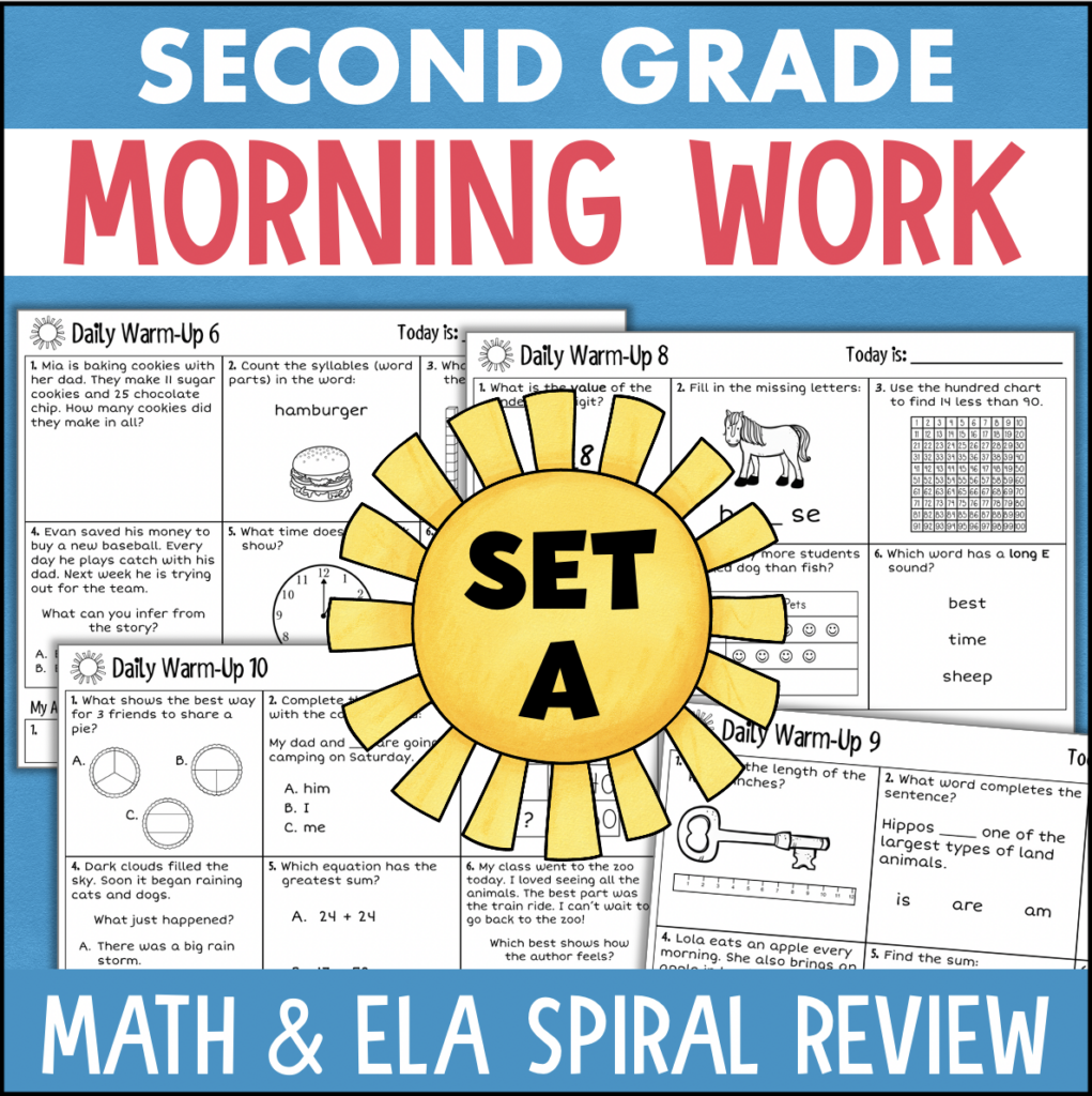 2nd Grade Morning Work SET 1 Daily ELA & Math - Made By Teachers