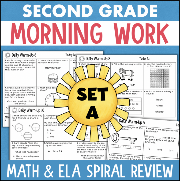 2nd Grade Morning Work SET 1 Daily ELA & Math - Made By Teachers