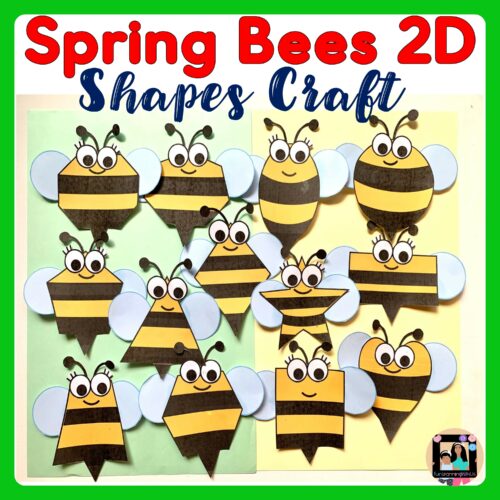 Spring Bees 2D Shapes Craft | April Craft - Made By Teachers