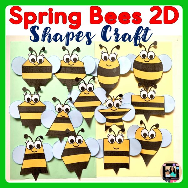Spring Bees 2D Shapes Craft | April Craft | Made By Teachers