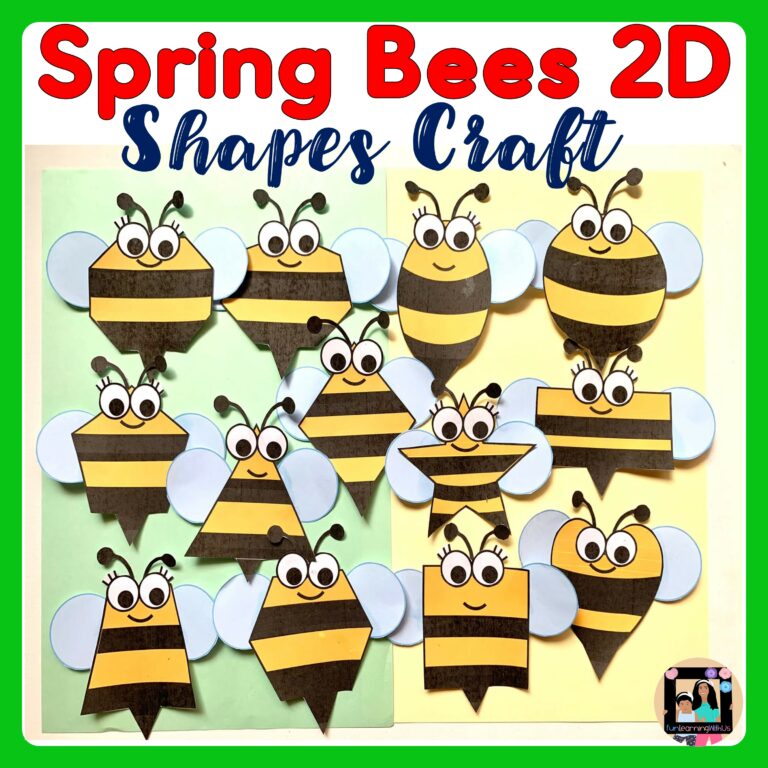 Spring Bees 2D Shapes Craft | April Craft | Made By Teachers