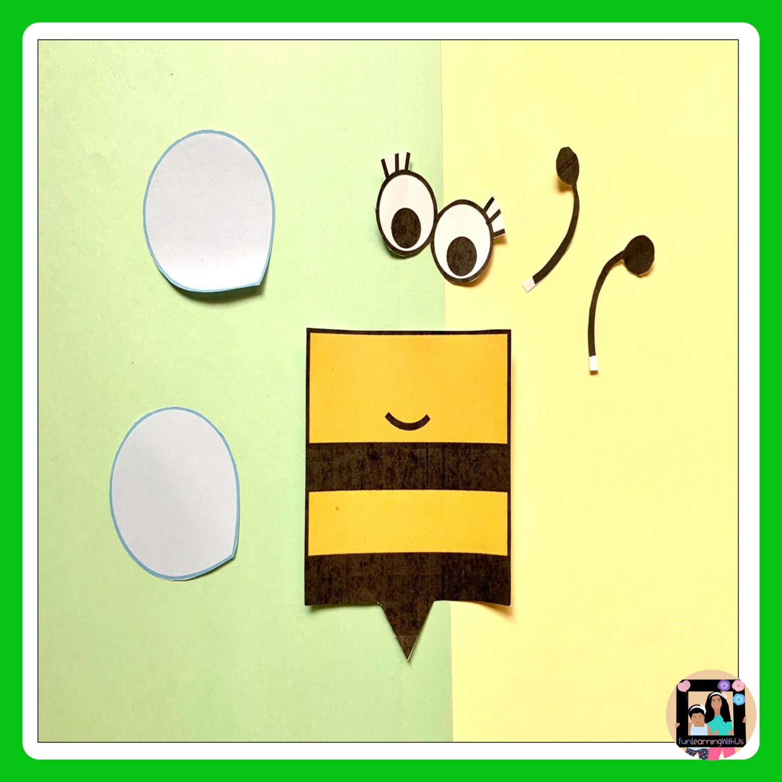 Spring Bees 2D Shapes Craft | April Craft | Made By Teachers