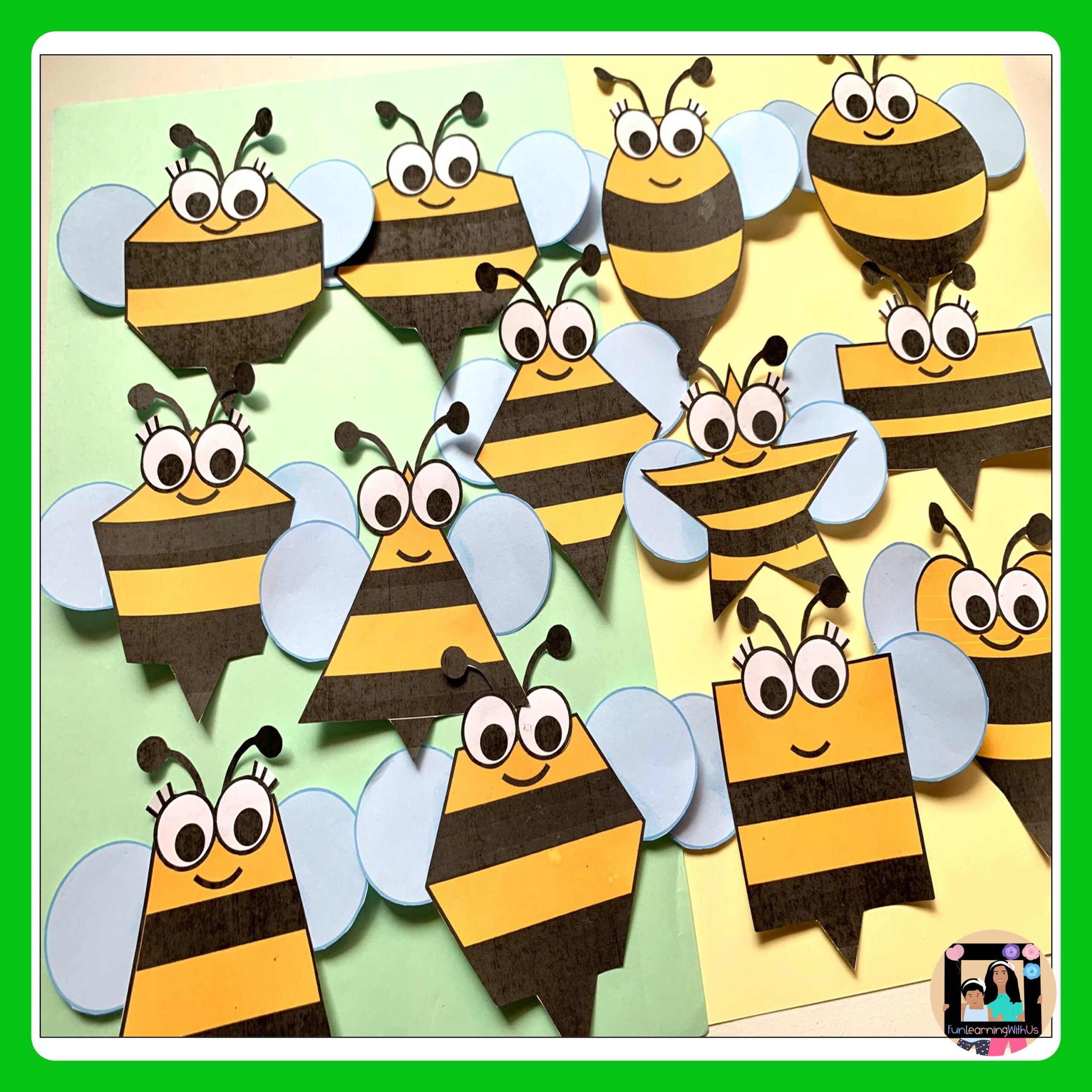 Spring Bees 2D Shapes Craft | April Craft | Made By Teachers
