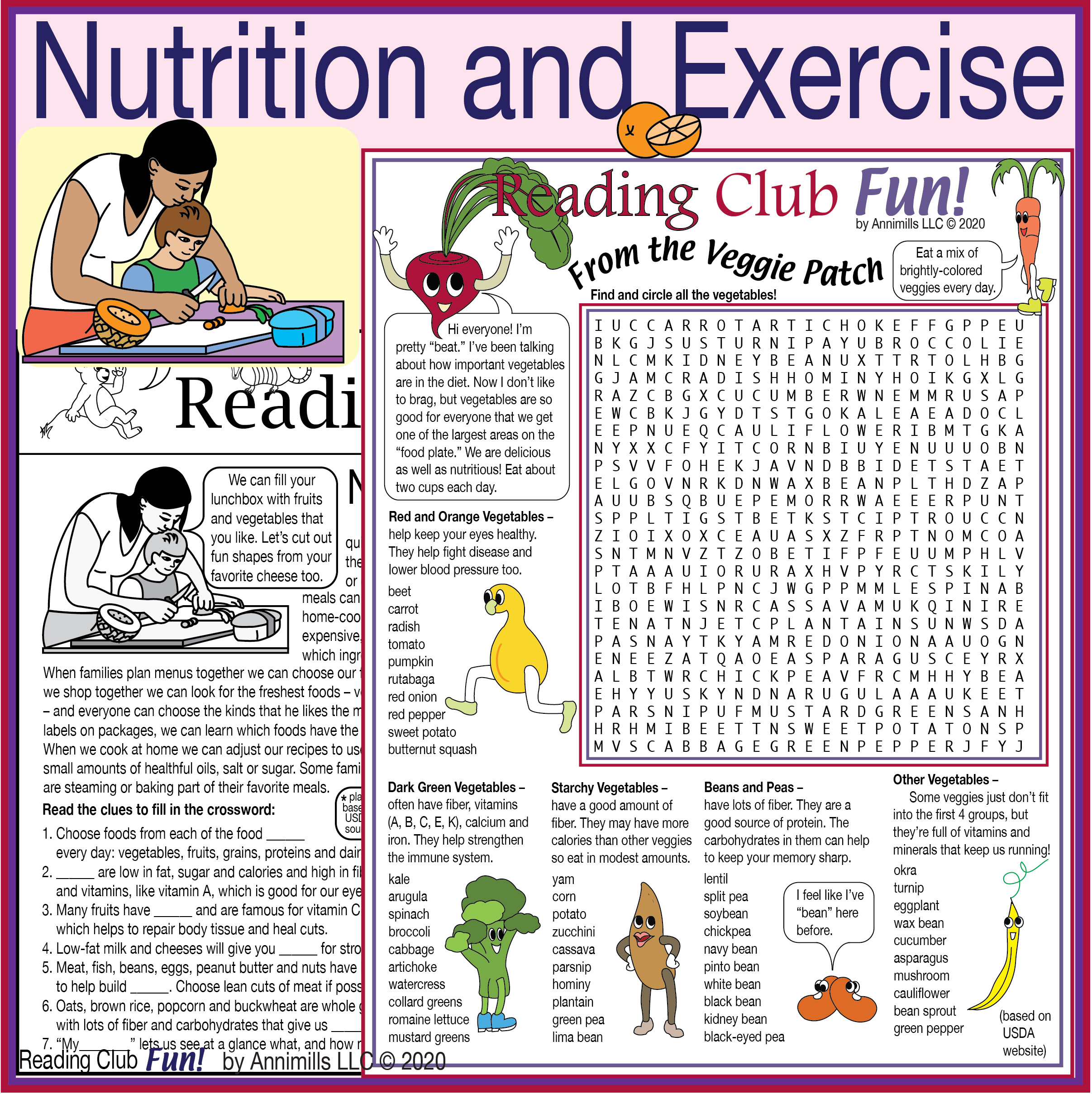 Nutrition Crossword Puzzle Answer Key My Bios