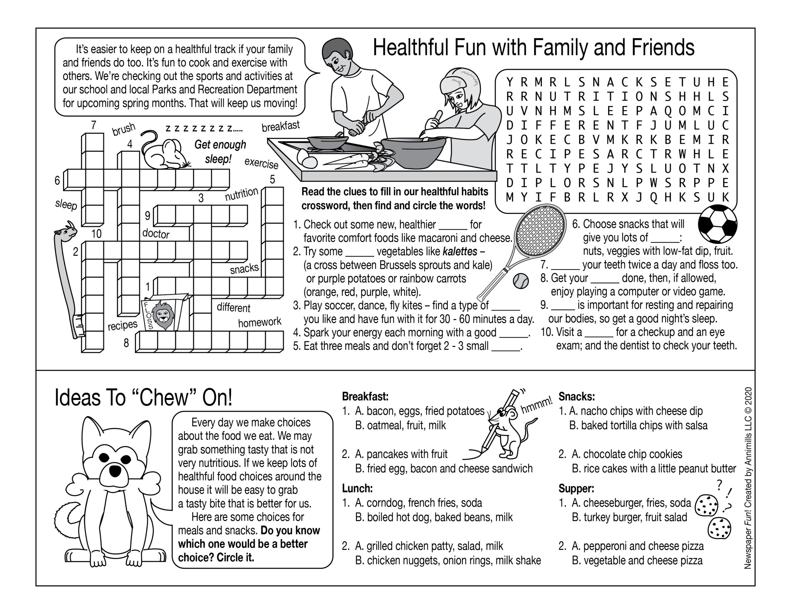 Nutrition, Exercise, Cooking Printable Puzzles | Made By Teachers