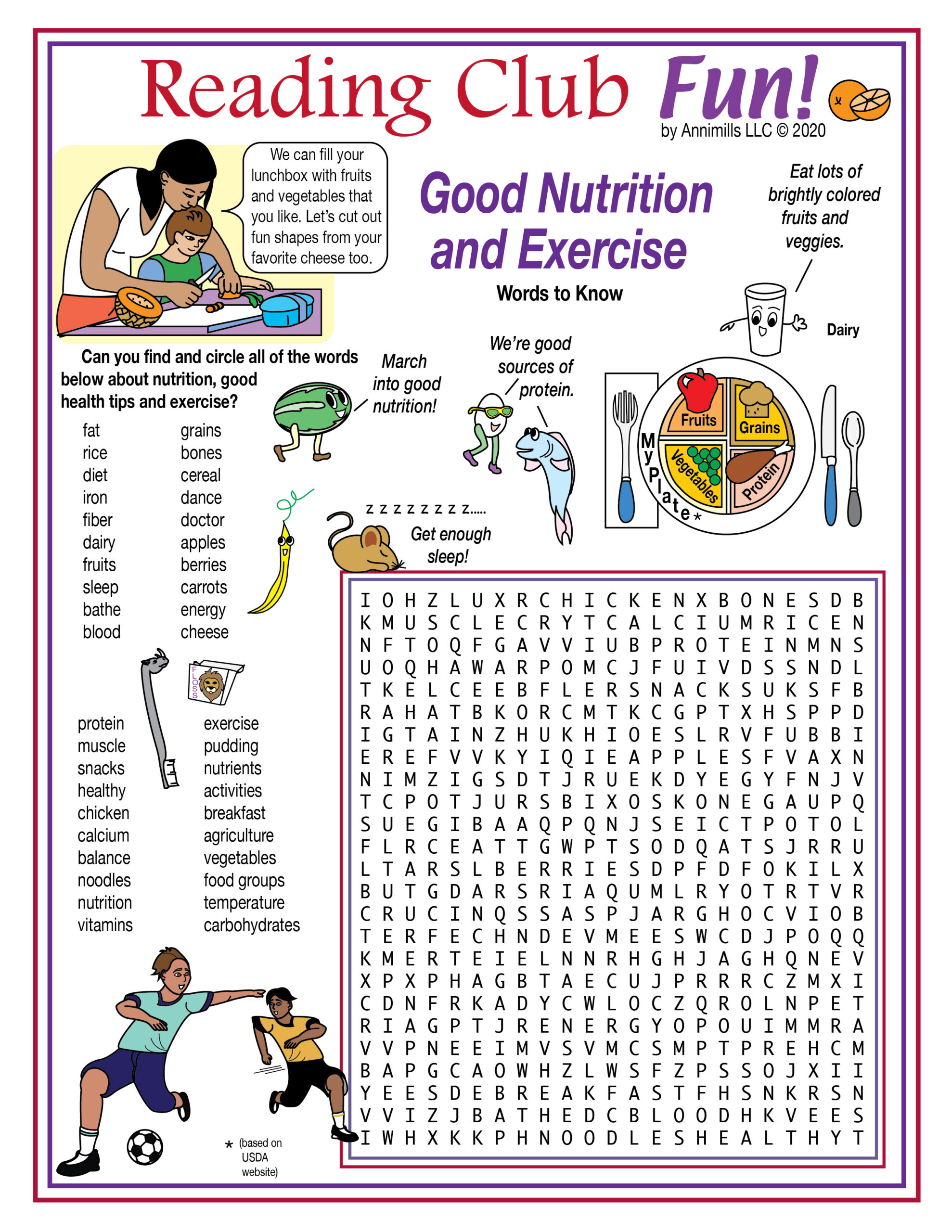Nutrition, Exercise, Cooking Printable Puzzles - Made By Teachers