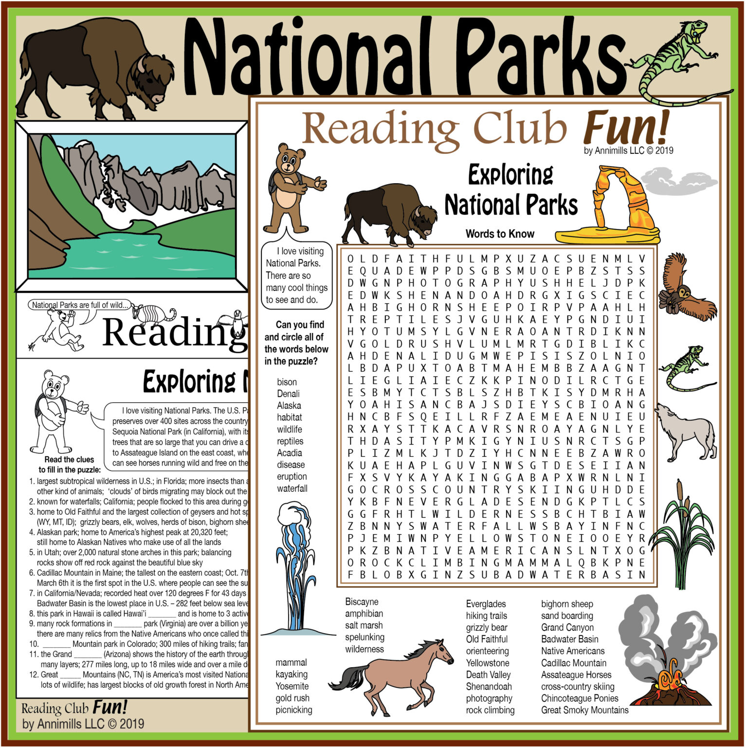 National Parks Printable Puzzle Activity Set - Made By Teachers