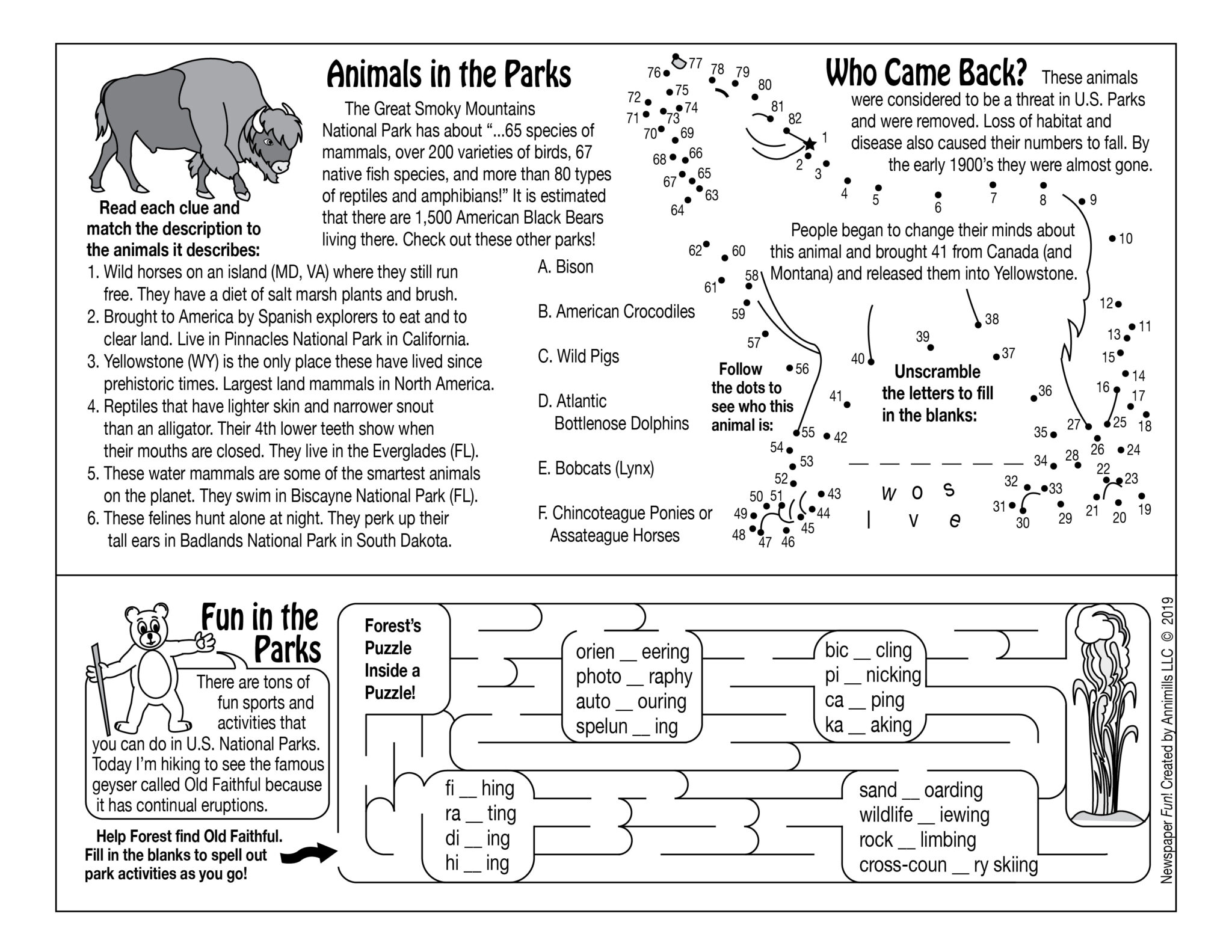 National Parks Printable Puzzle Activity Set - Made By Teachers