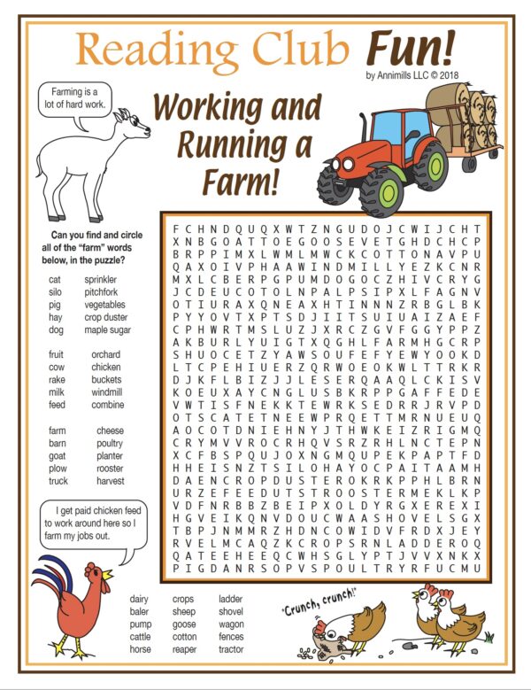 Free Printable Farming Word Search - Word Search Maker