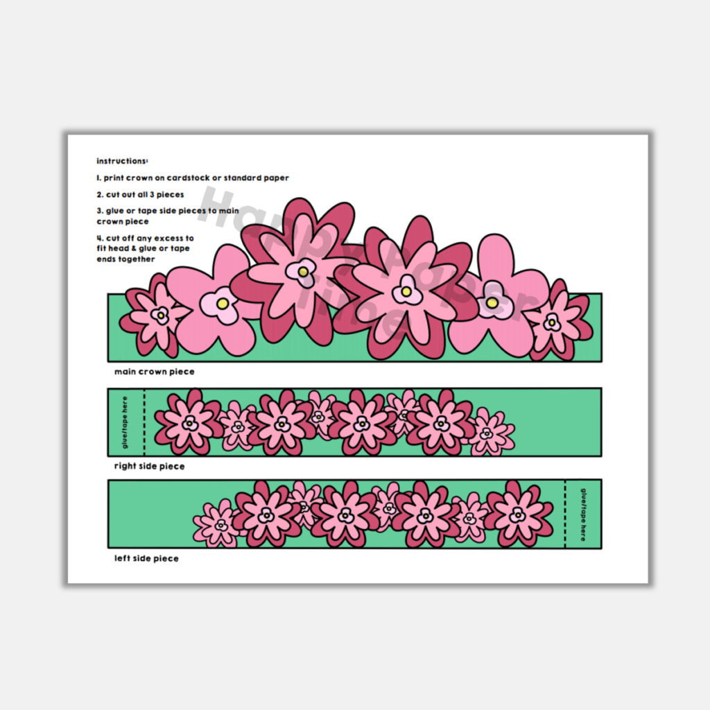 Flowers Paper Crown Printable Craft Activity Kids | Made By Teachers
