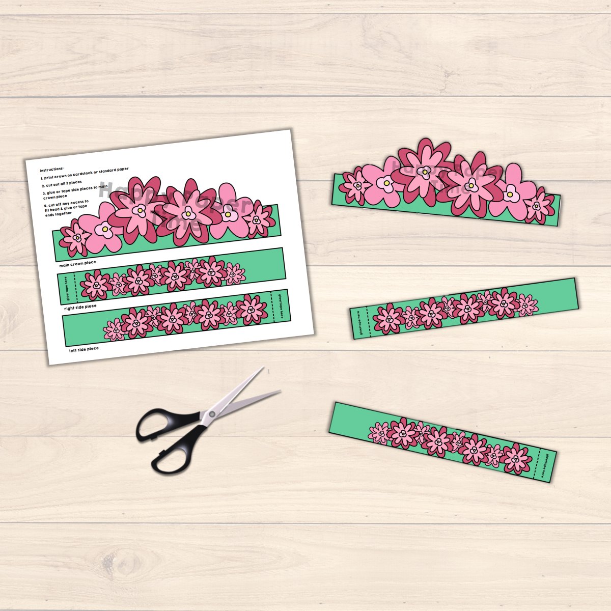 Flowers Paper Crown Printable Craft Activity Kids | Made By Teachers