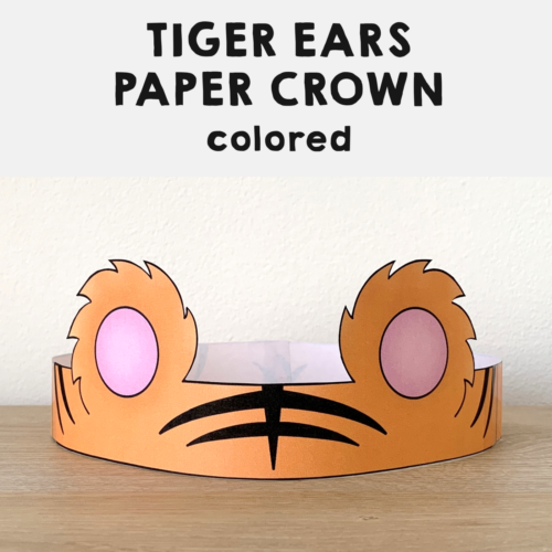 Tiger Ears Paper Crown Printable Costume Craft - Made By Teachers