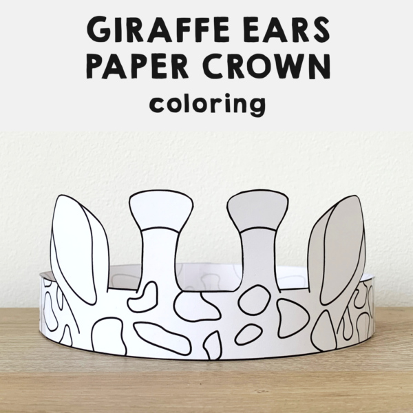 Giraffe Ears Paper Crown Printable Coloring Craft | Made By Teachers
