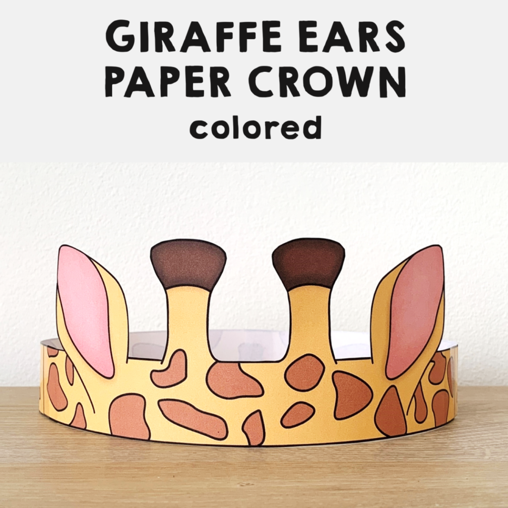 Giraffe Ears Paper Crown Printable Costume Craft | Made By Teachers
