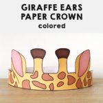 Giraffe Ears Paper Crown Printable Costume Craft | Made By Teachers