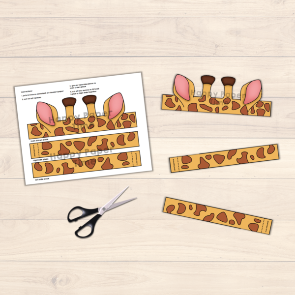 Giraffe Ears Paper Crown Printable Costume Craft - Made By Teachers