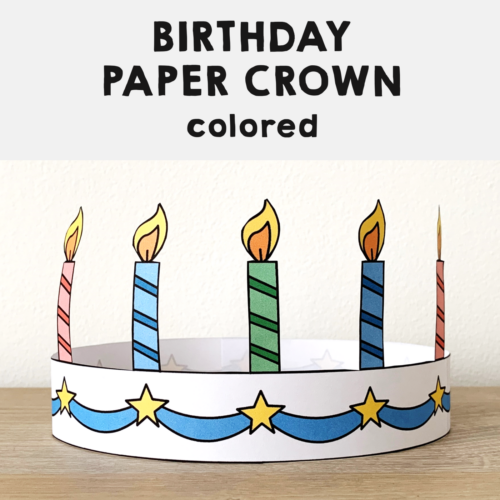 Birthday Cake Paper Crown Printable Costume Craft - Made By Teachers