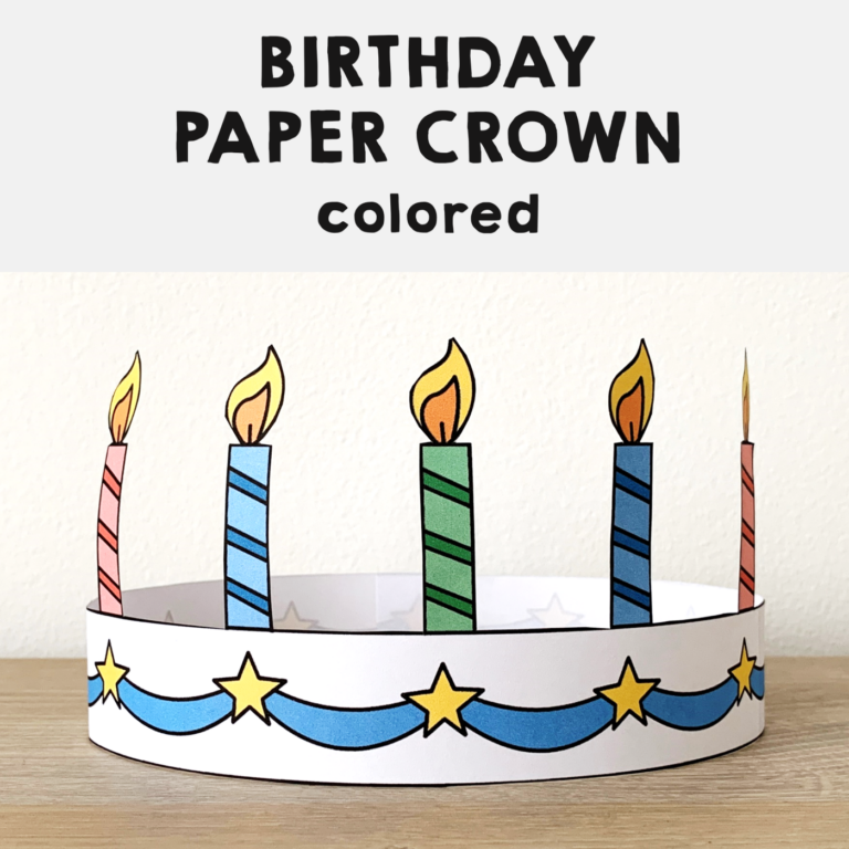 Birthday Cake Paper Crown Printable Costume Craft - Made By Teachers