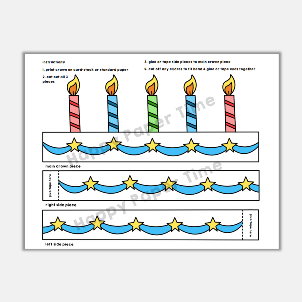 Birthday Cake Paper Crown Printable Costume Craft | Made By Teachers
