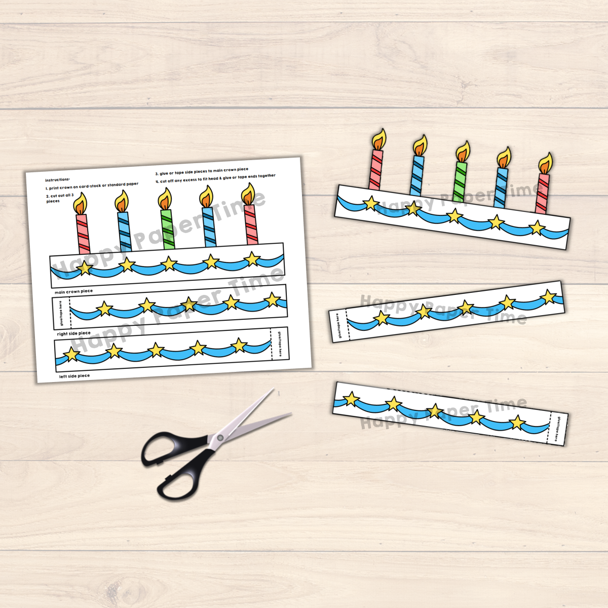 Birthday Cake Paper Crown Printable Coloring Craft | Made By Teachers