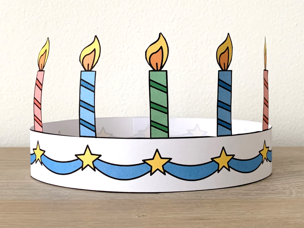Birthday Cake Paper Crown Printable Coloring Craft | Made By Teachers