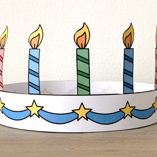 Birthday Cake Paper Crown Printable Coloring Craft | Made By Teachers