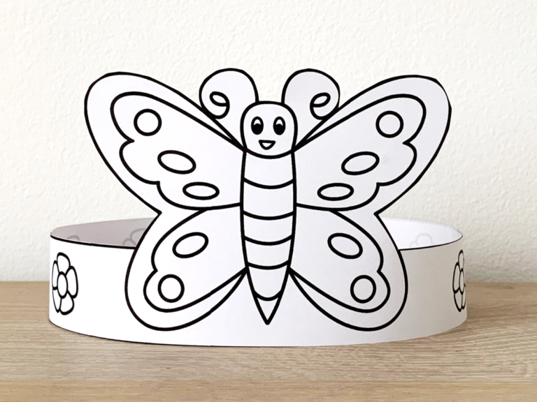 Butterfly Paper Crown Printable Coloring Craft | Made By Teachers