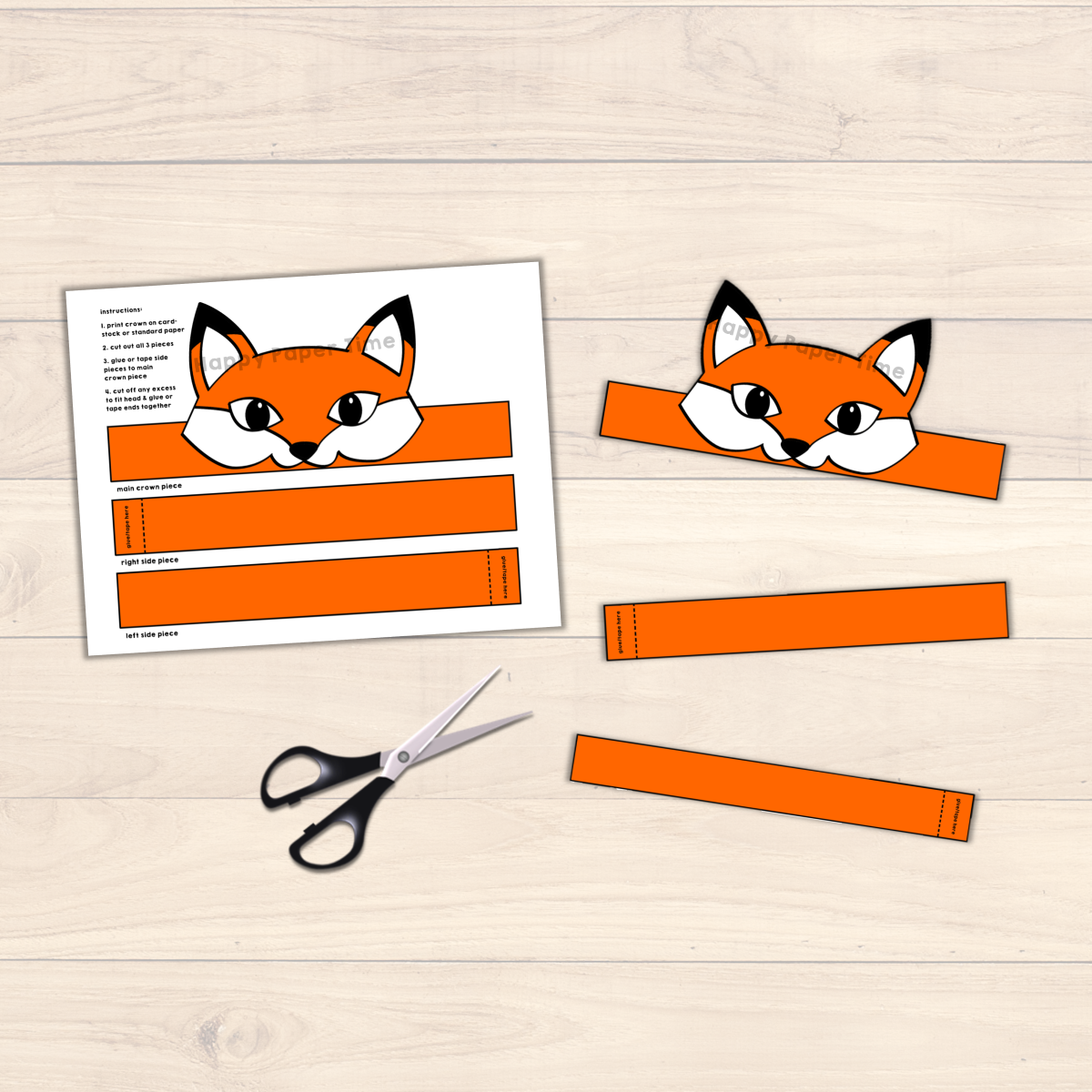 Fox Paper Crown Printable Costume Craft | Made By Teachers
