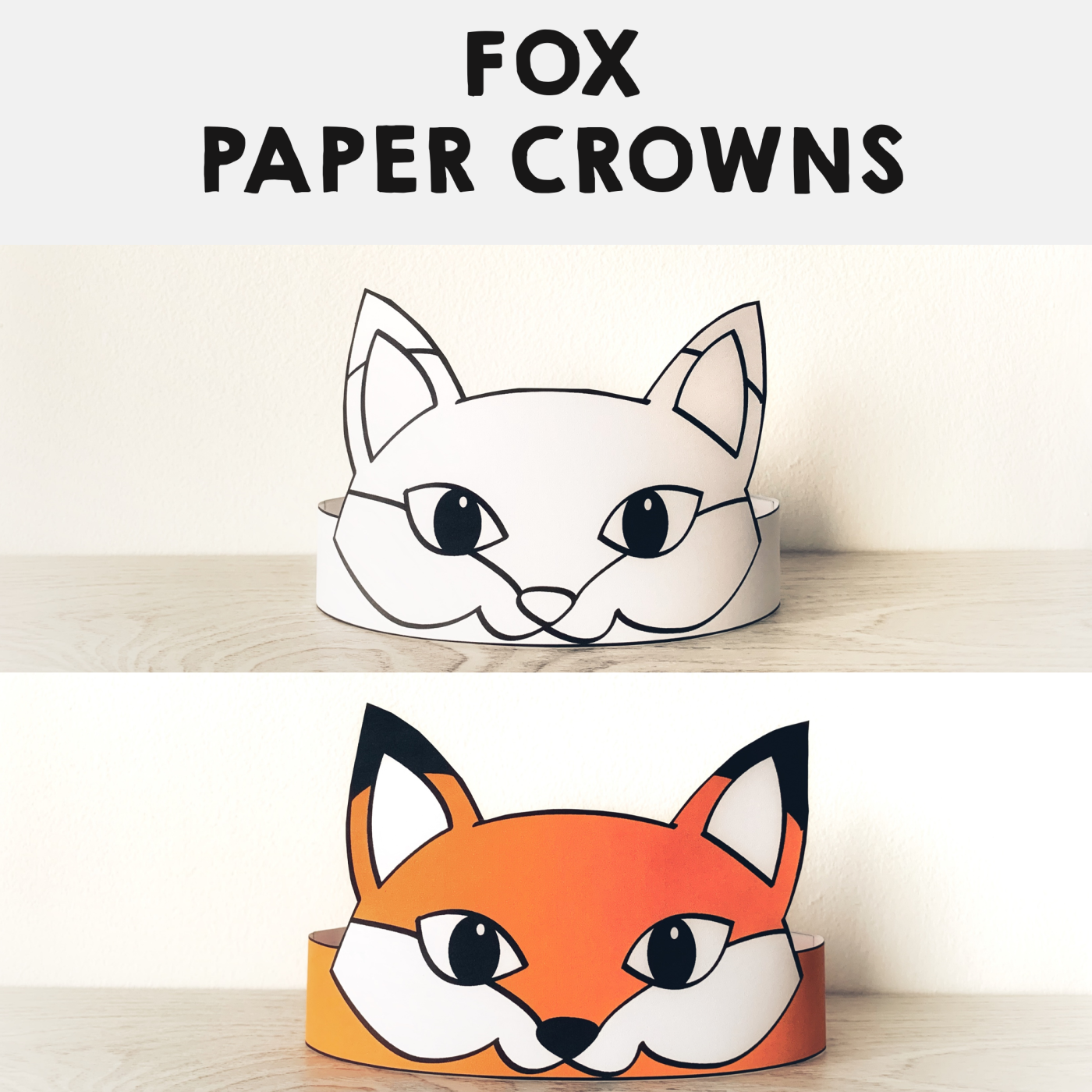 Fox Paper Crowns Printable Coloring Craft | Made By Teachers