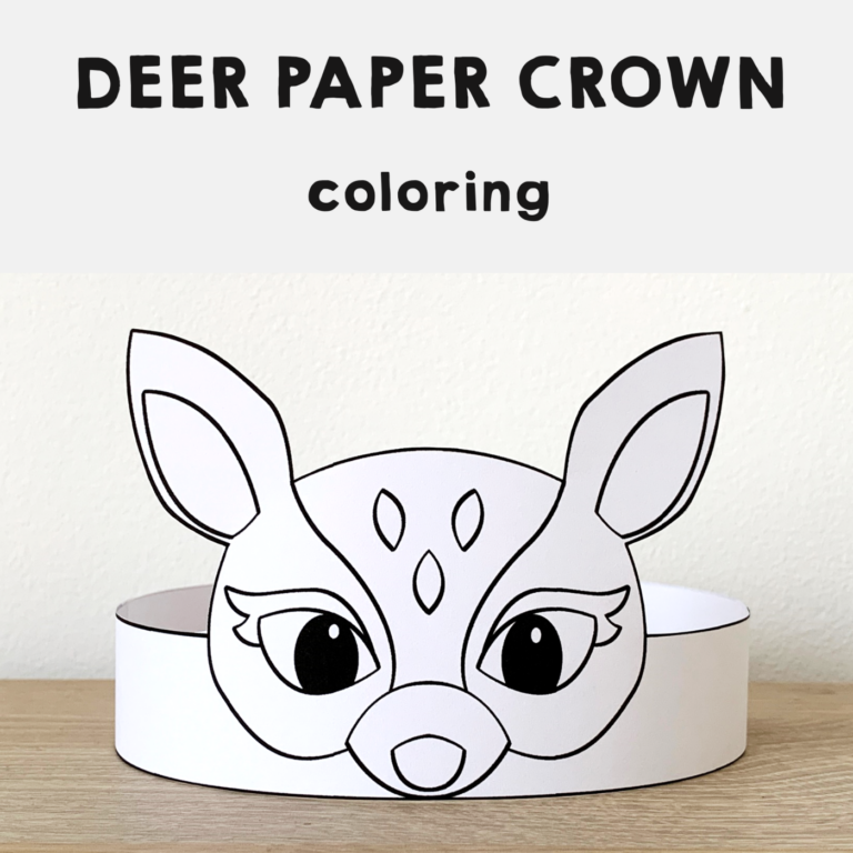Deer Paper Crown Printable Coloring Craft | Made By Teachers