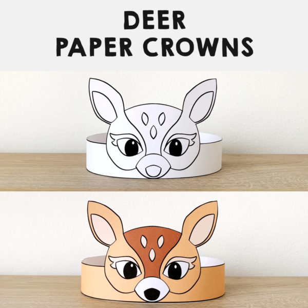 Deer Paper Crowns Printable Coloring Craft - Made By Teachers