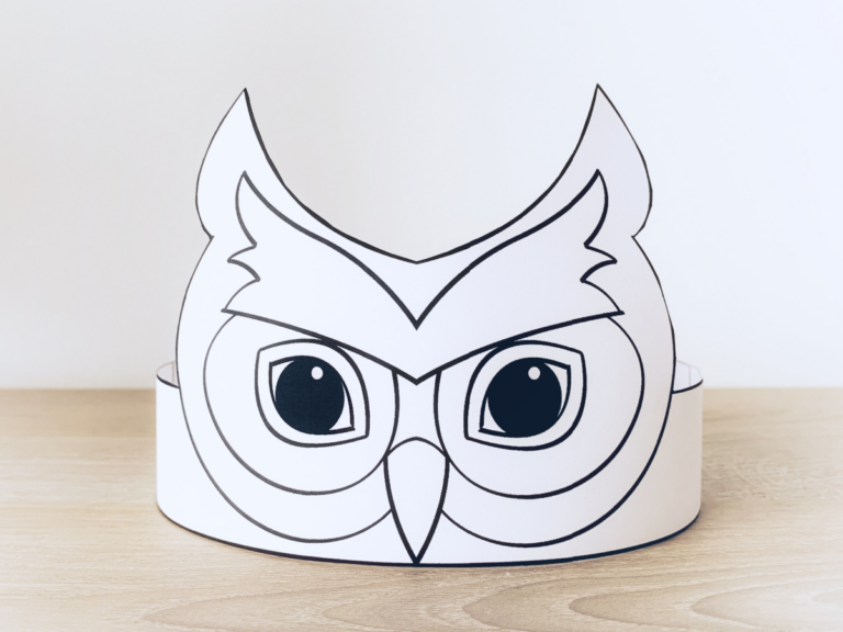 Owl Paper Crown Printable Coloring Craft | Made By Teachers