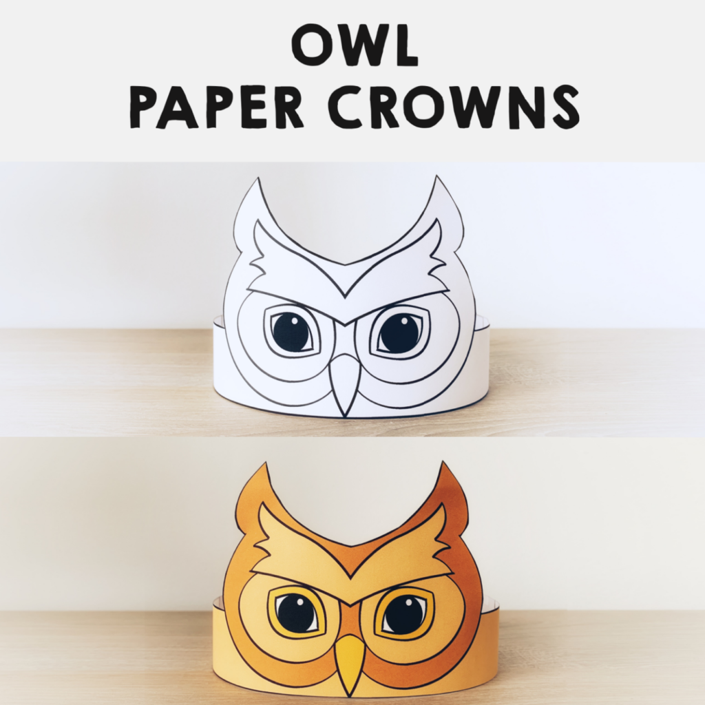 Owl Paper Crowns Printable Coloring Craft | Made By Teachers