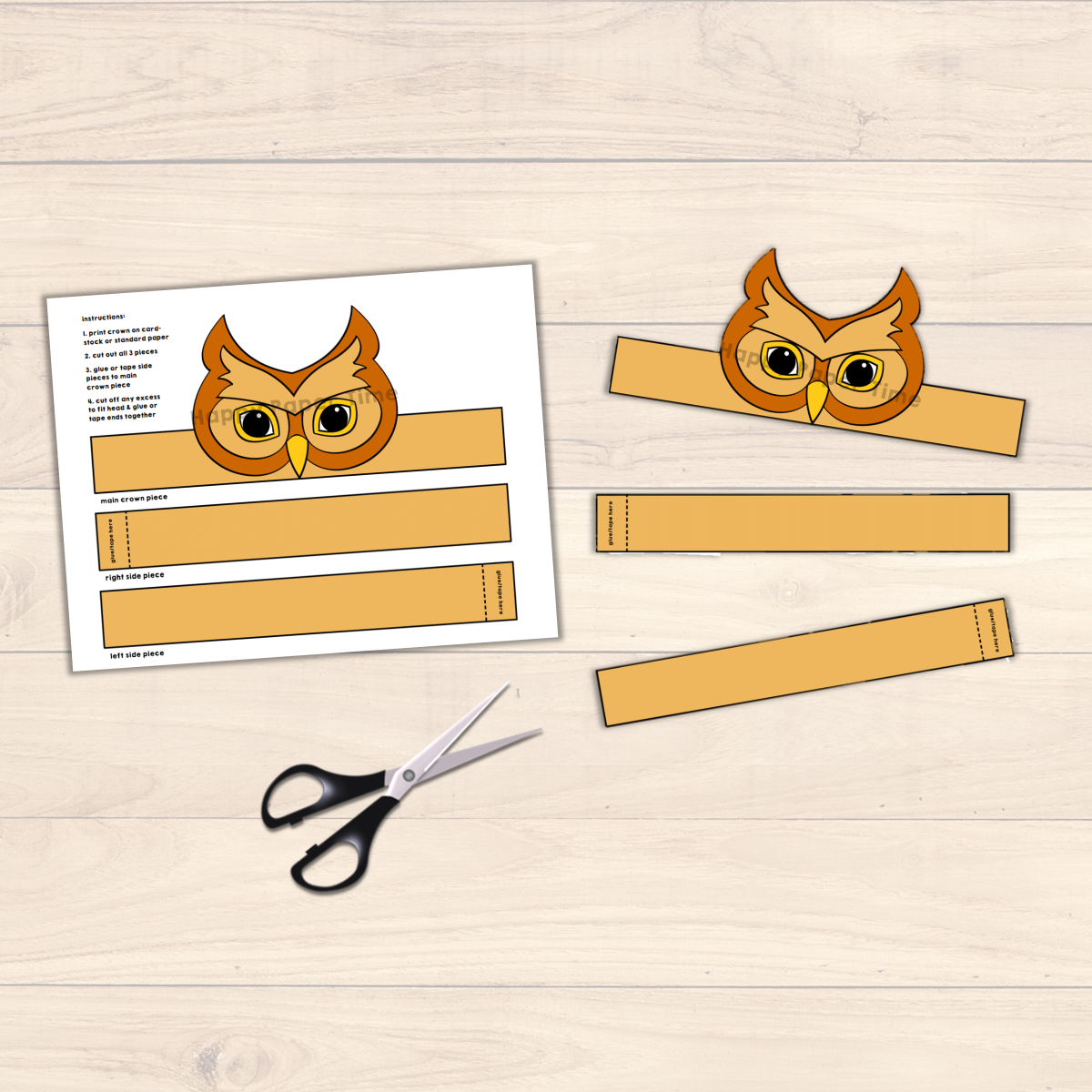 Owl Paper Crowns Printable Coloring Craft | Made By Teachers