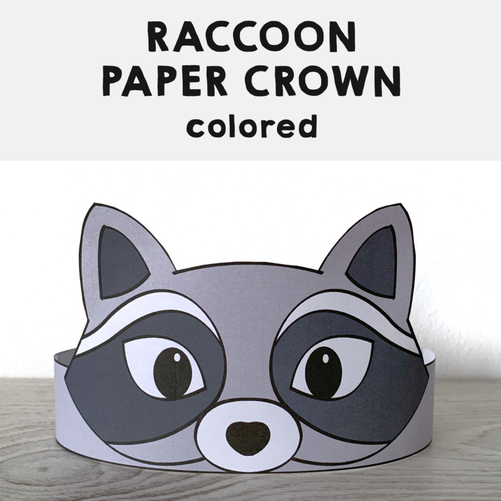 Raccoon Paper Crown Printable Costume Craft | Made By Teachers