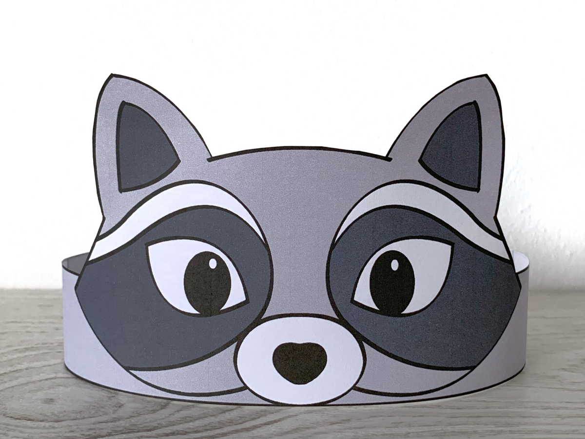 Raccoon Paper Crown Printable Costume Craft | Made By Teachers