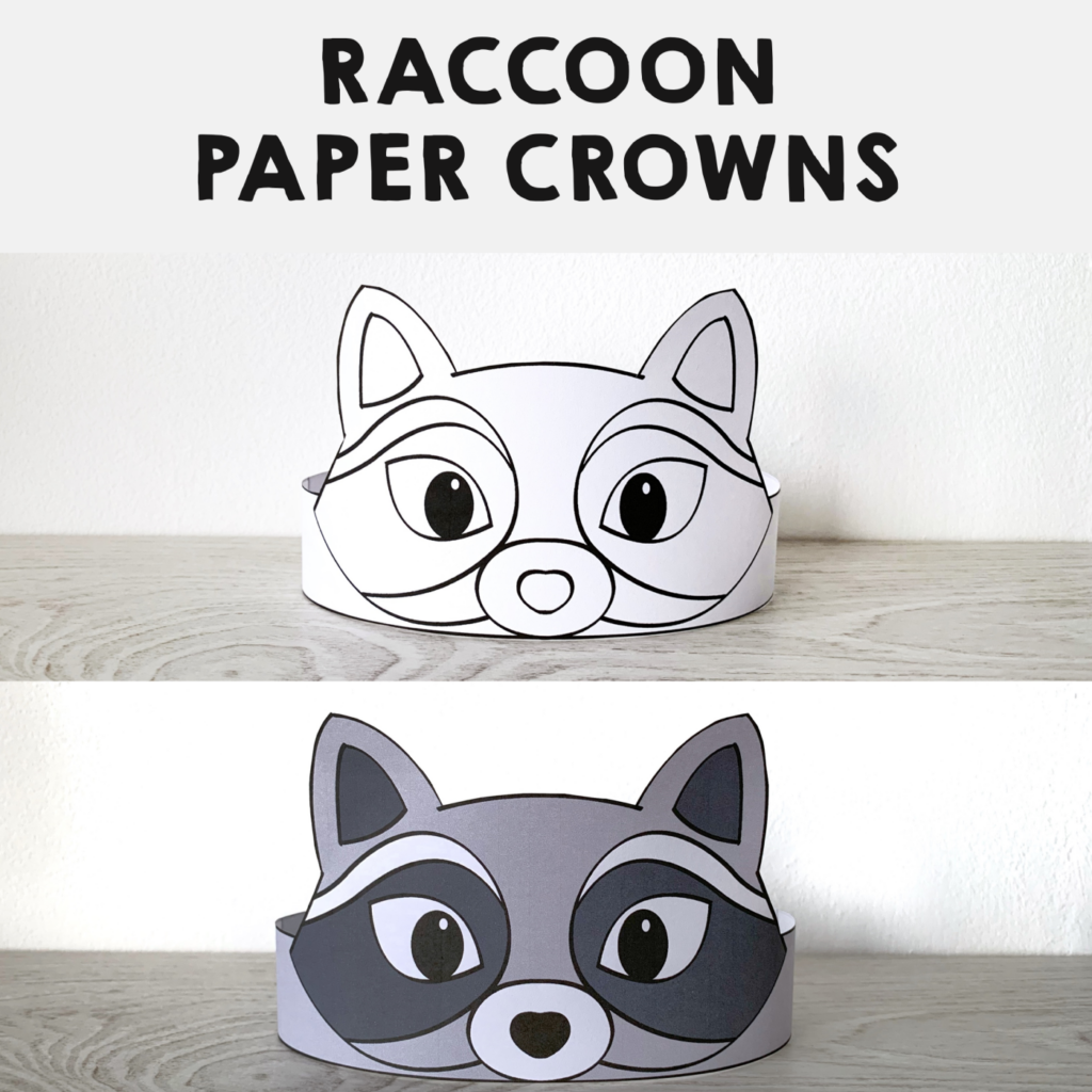 Raccoon Paper Crowns Printable Coloring Craft | Made By Teachers