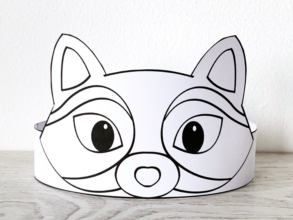 Raccoon Paper Crowns Printable Coloring Craft | Made By Teachers