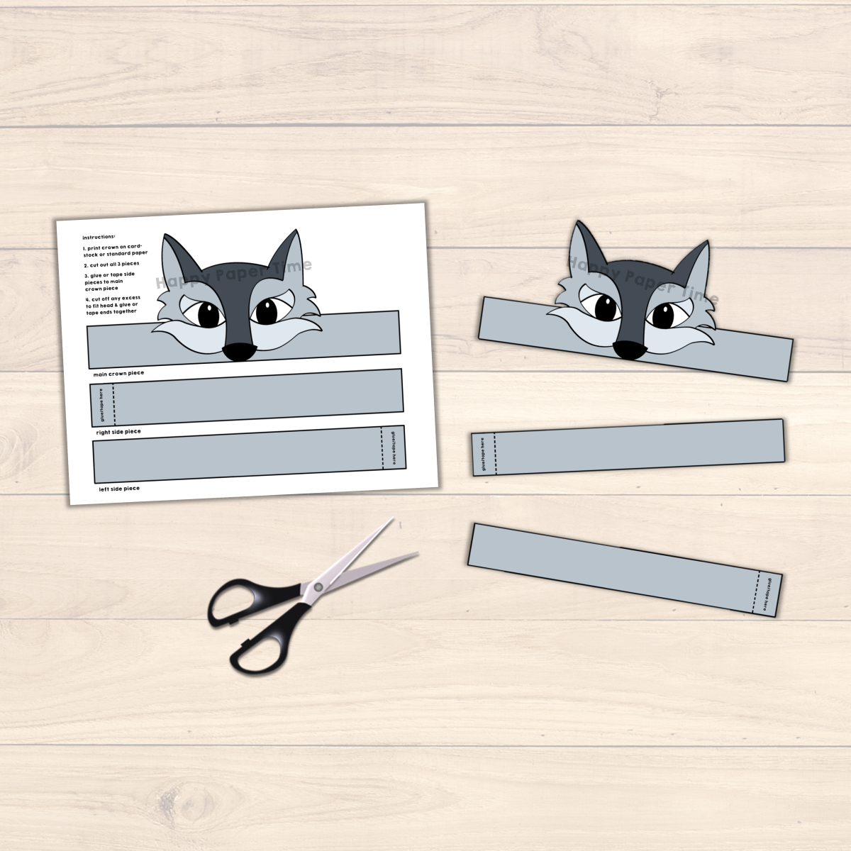 Wolf Paper Crown Printable Costume Craft | Made By Teachers