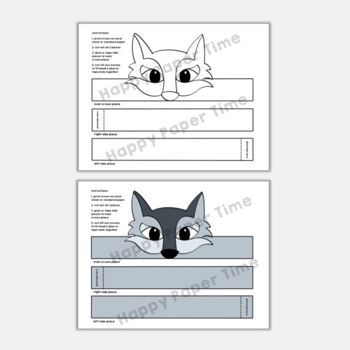 Wolf Paper Crowns Printable Coloring Craft | Made By Teachers