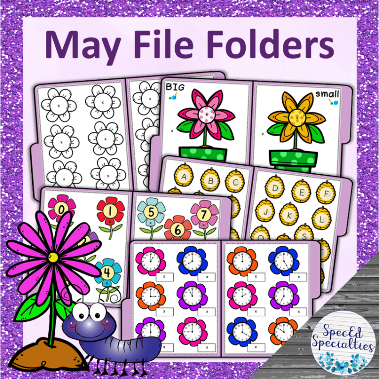 May Flowers and Bugs File Folders - Made By Teachers