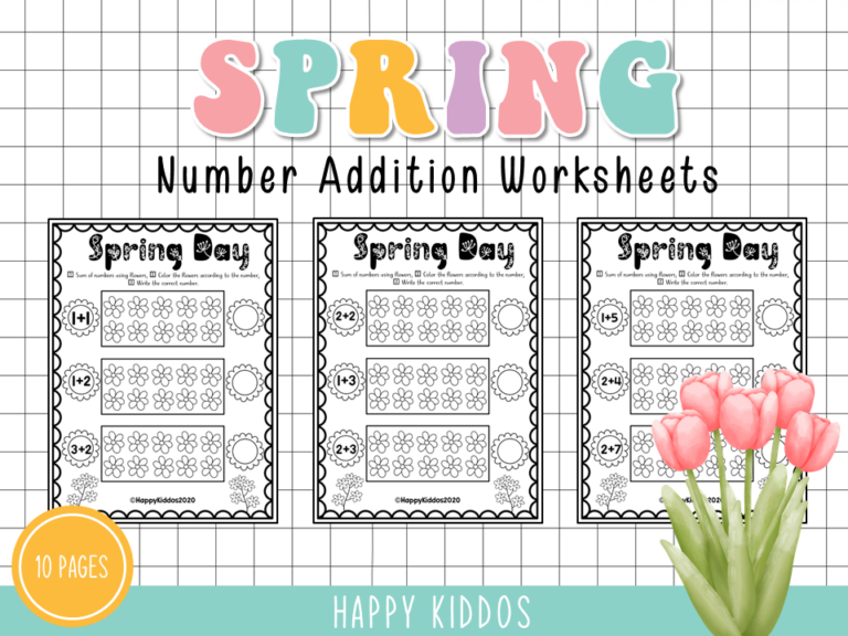Number Addition Worksheets (Spring) | Made By Teachers