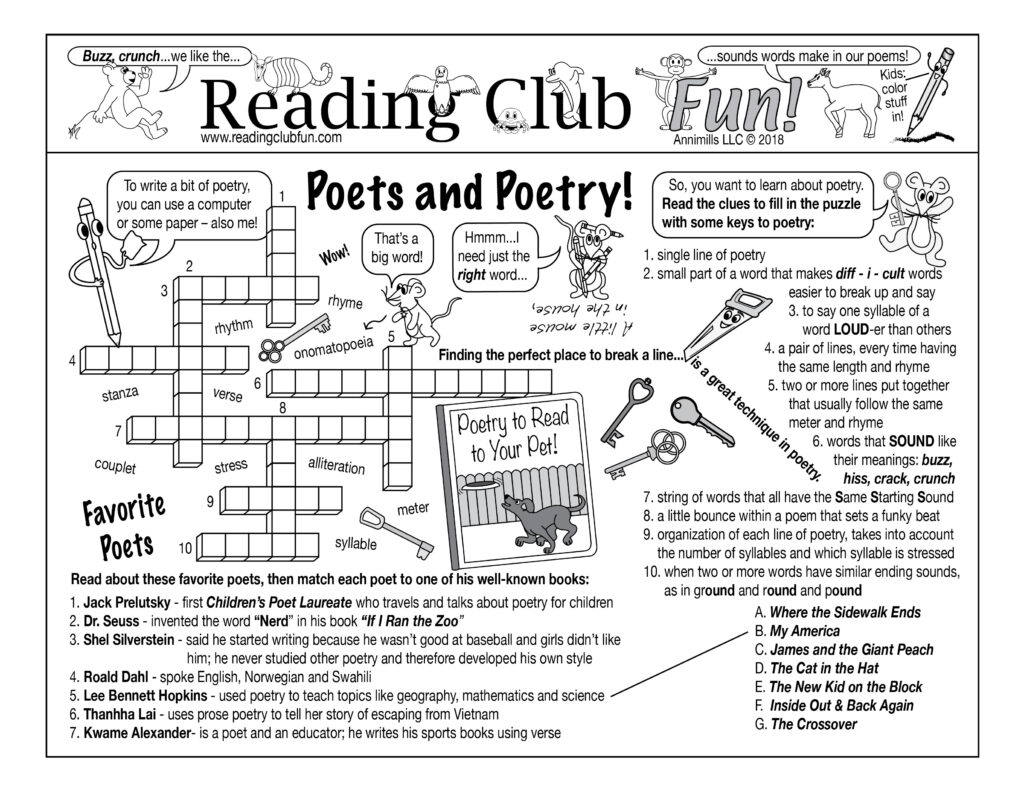 Poets and Poetry Printable Puzzle Set - Made By Teachers