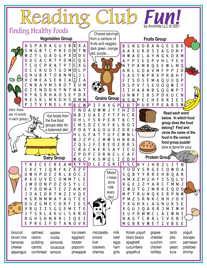 Nutrition and Food Groups Word Search Printable - Made By Teachers