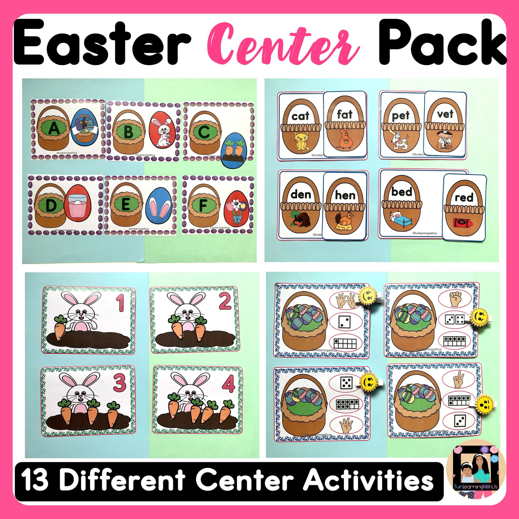 Easter Literacy & Math Centers for Pre-K & Kinders - Made By Teachers