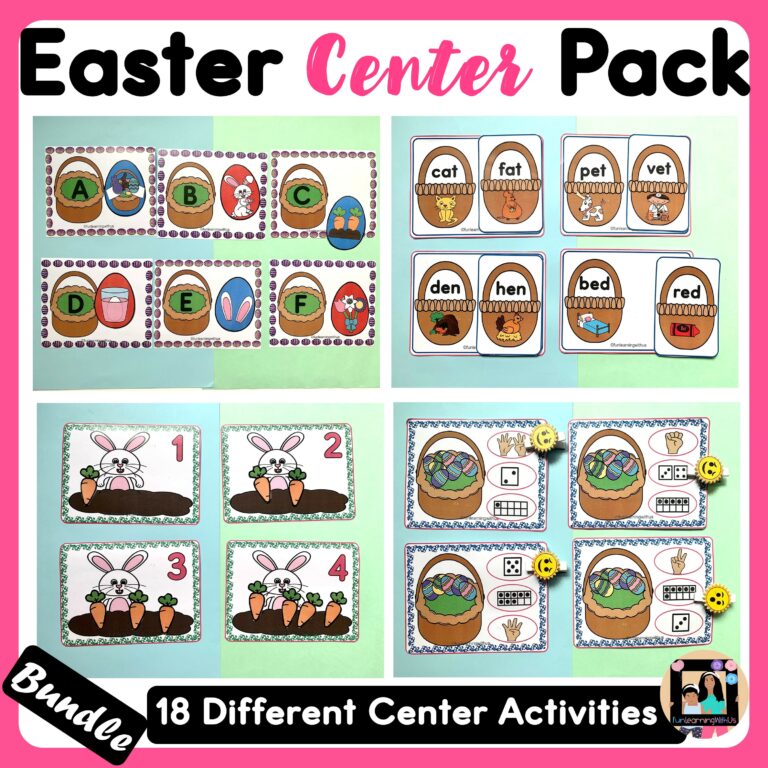 Easter Literacy &Math Centers Bundle - Made By Teachers