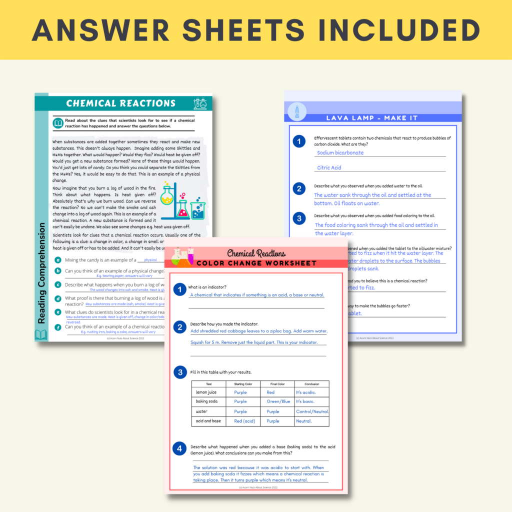 5th Grade Chemical Reactions NGSS 5-PS1-4 | Made By Teachers