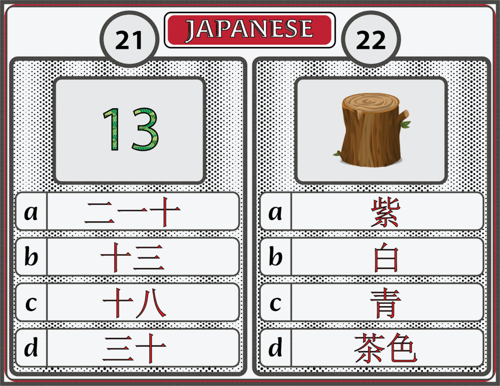 Japanese Task Cards (Kanji) – Numbers & Colors - Made By Teachers