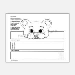 Bear Paper Crown Printable Coloring Craft - Made By Teachers
